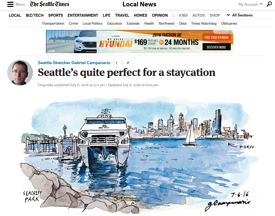 ‘Seattle Sketcher’ rides the Water Taxi | Captain's Blog